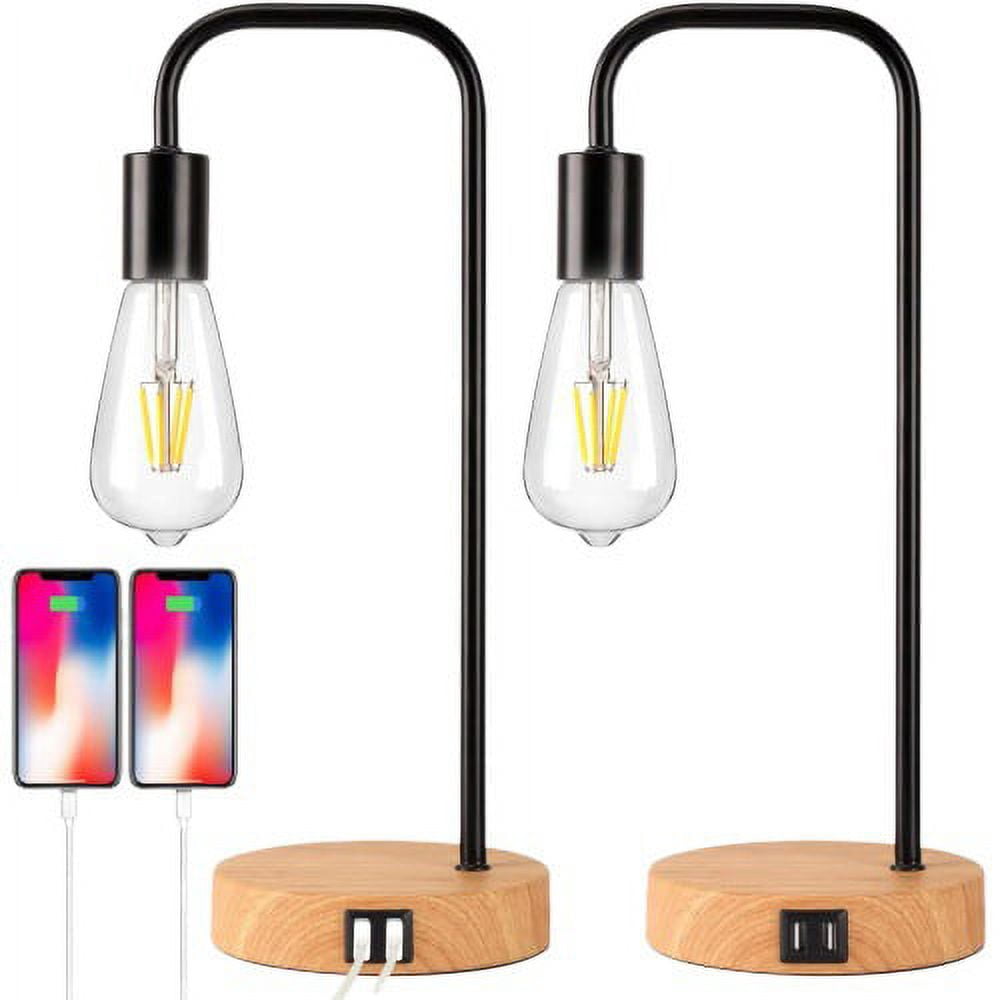 Dosaele Set of 2 Touch Control 3-Way Dimmable Industrial Table Lamp ...
