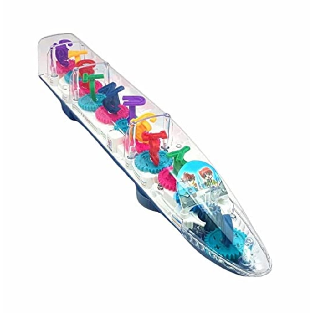 Dosaele Transparent Toy Train for Toddlers | Electric Mechanical Gear ...