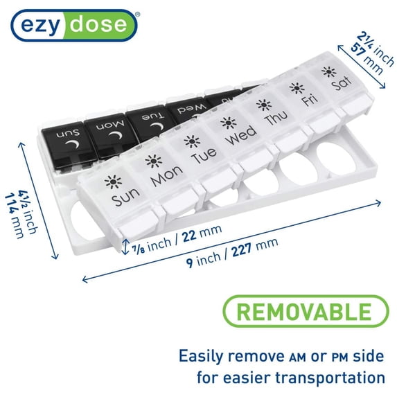 Dose Push Button 7Day Pill Medicine Vitamin Organizer Box - Walmart.com