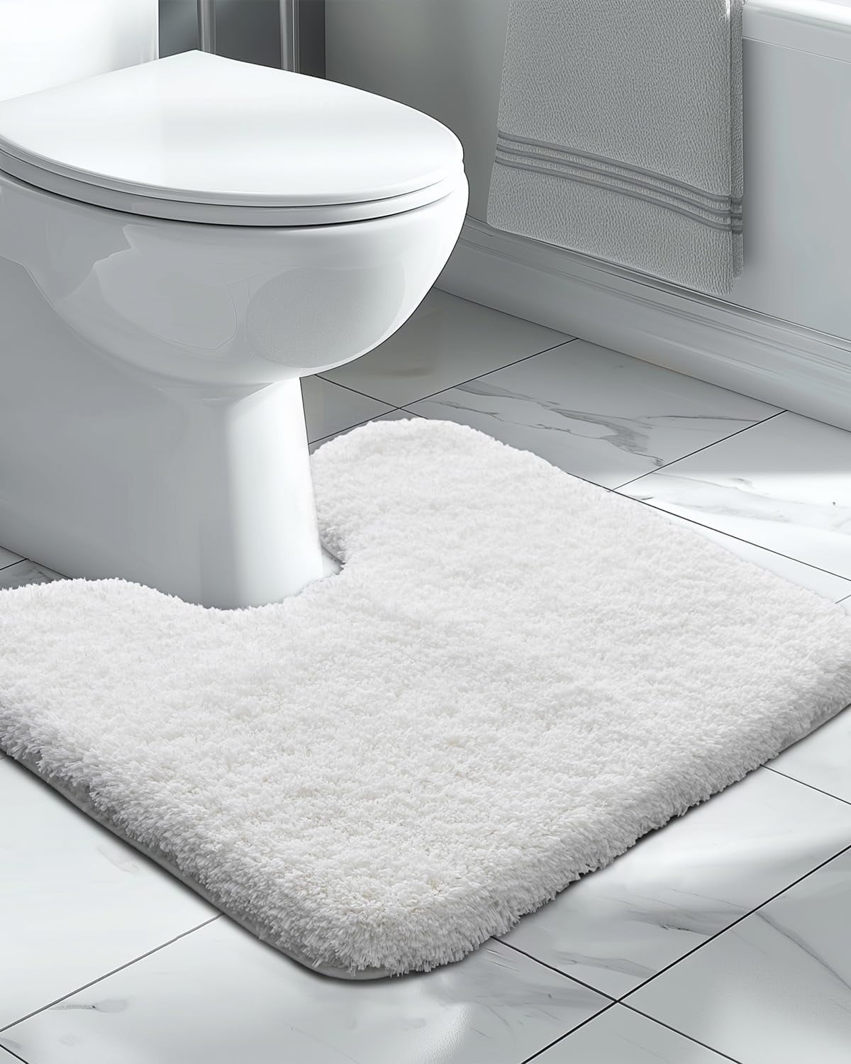 Dosilla Soft Toilet Rug for Toilet Floor Washable Non Slip U Shaped ...