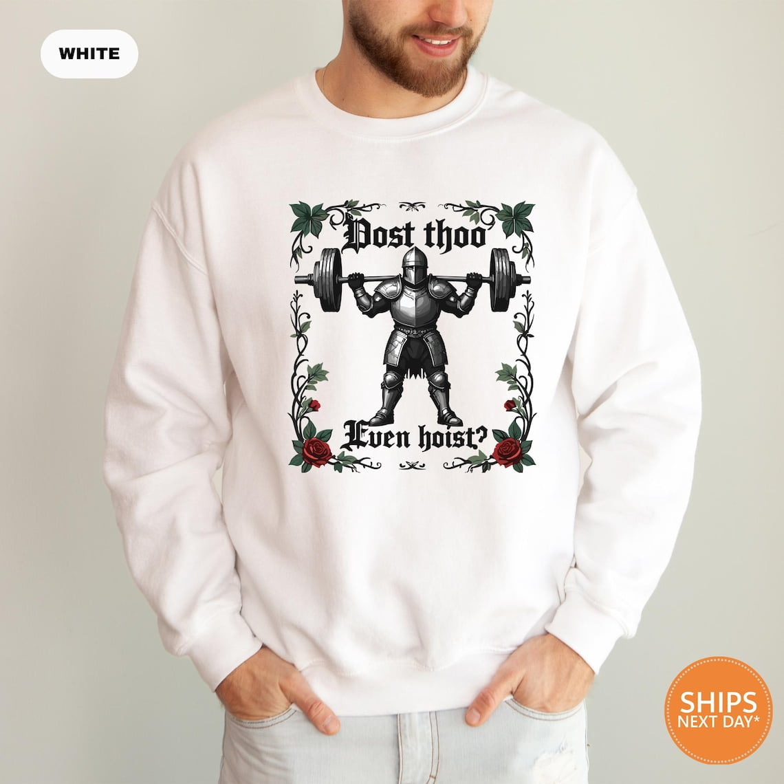 Dost Thou Even Hoist? Gym Crewneck Sweatshirt | Workout Hoodie ...
