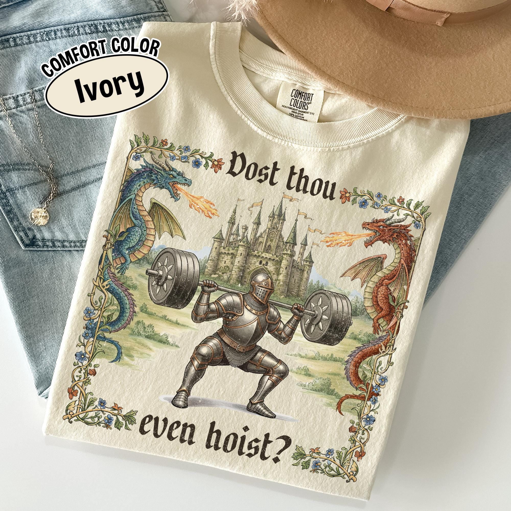 Dost Thou Even Hoist Medieval Gym Shirt Retro Knight Weightlifting T ...