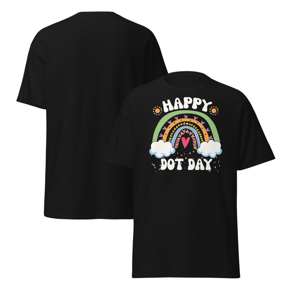 Dot Day T-Shirt, Rainbow Heart, International Dot Day (Black, M ...