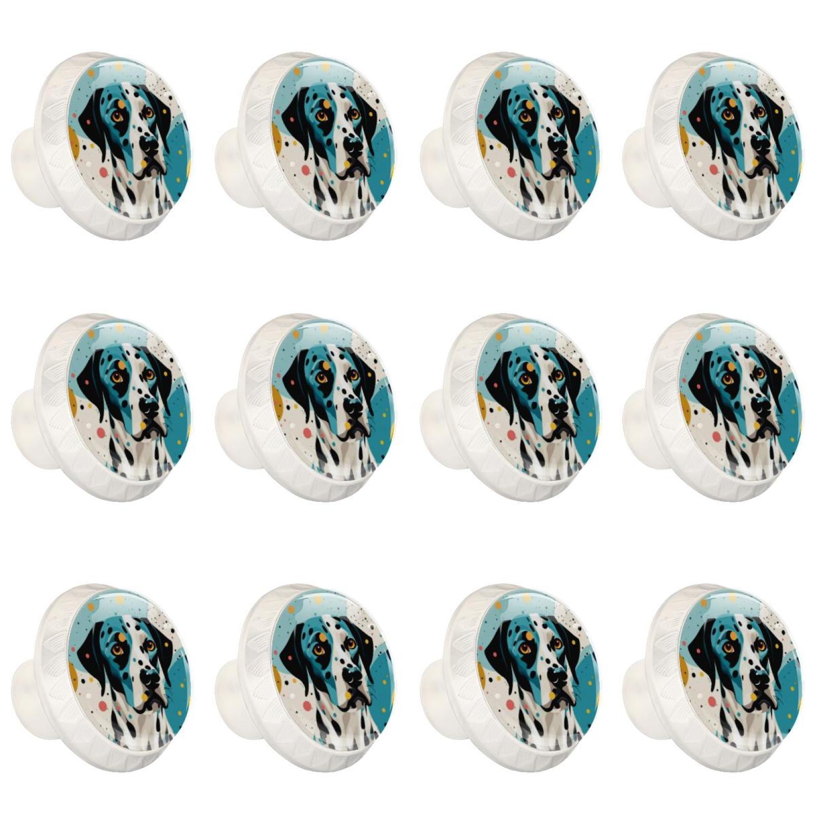 Dot Dog 12 Pcs White Round Drawer Pulls with Screws,ABS and Glass ...