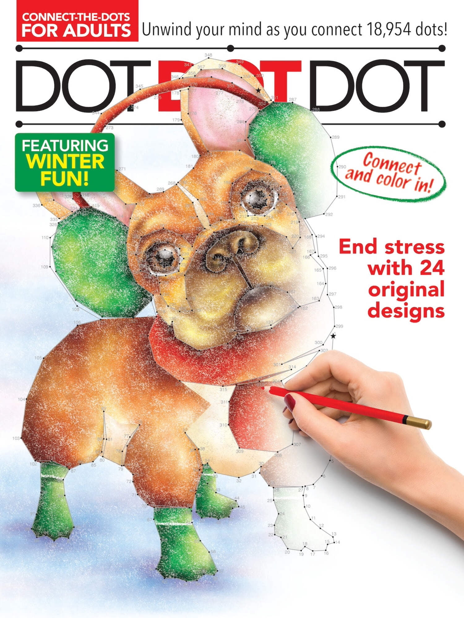 Dot Dot Dot - Winter Fun: 24 Designs, 18,954 Dots, Adult Coloring Book ...