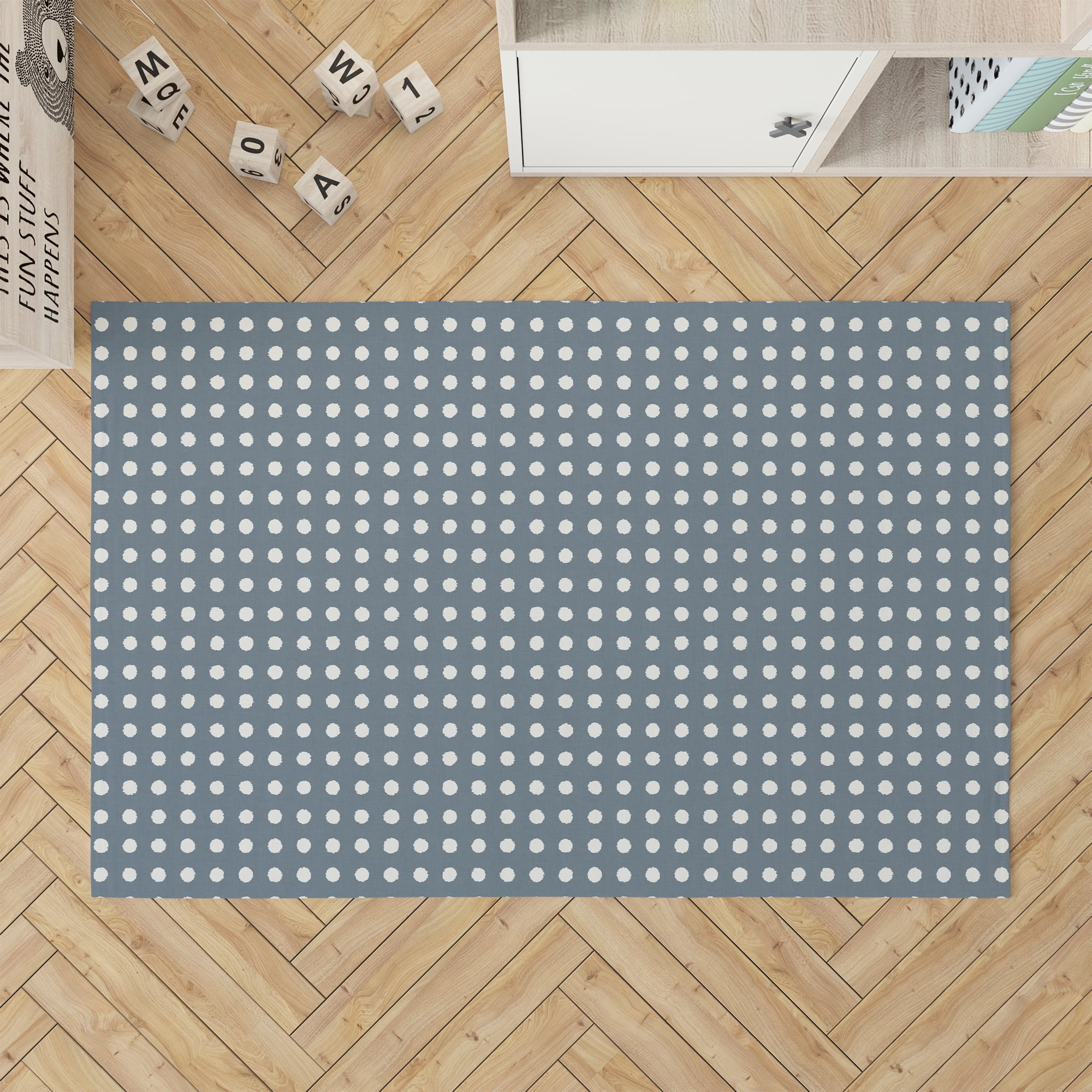 Dot Locked Blue Area Rug - Walmart.com