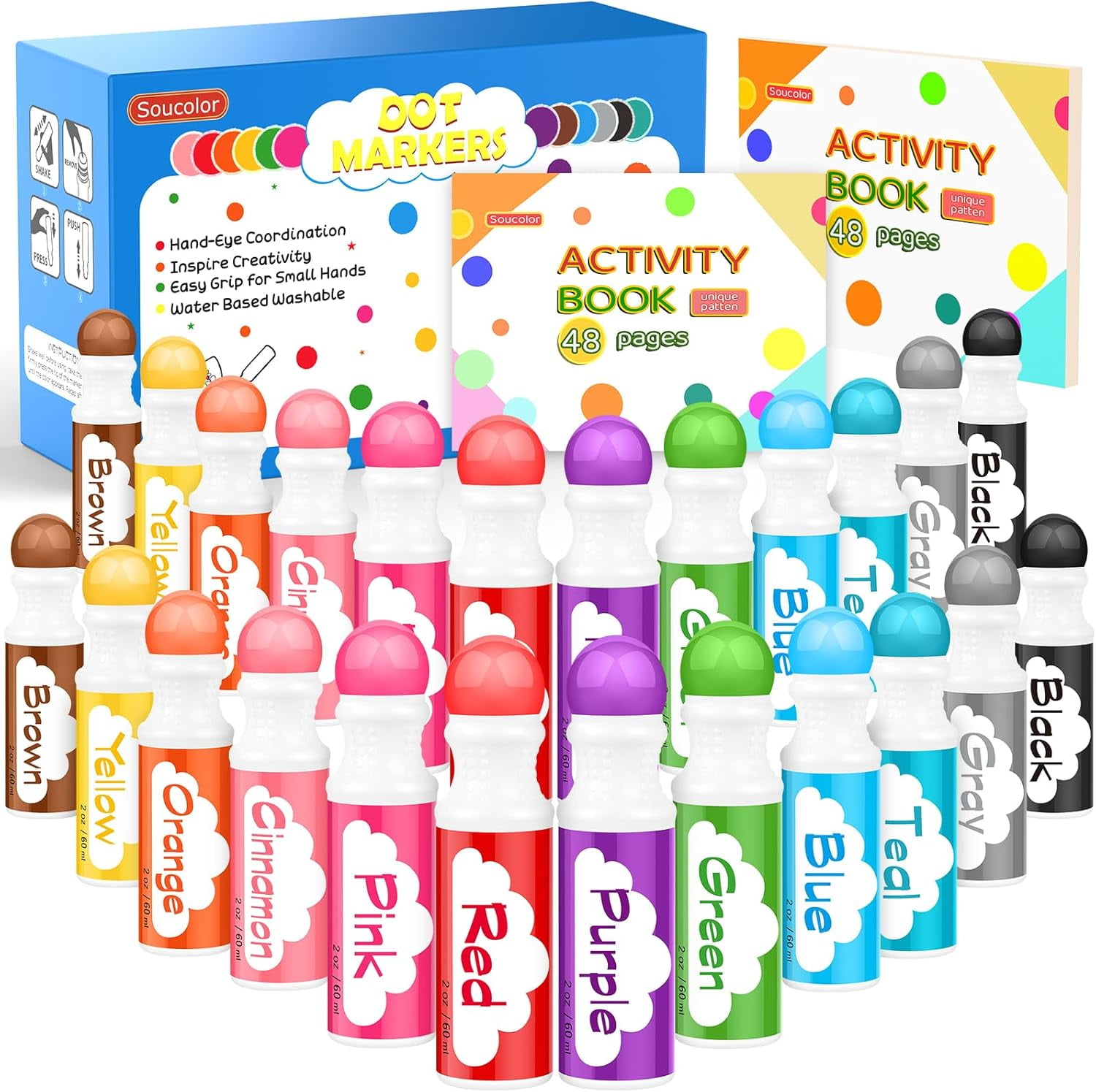 Dot Markers for Toddlers Kids Preschool, Bingo Daubers Washable Art ...