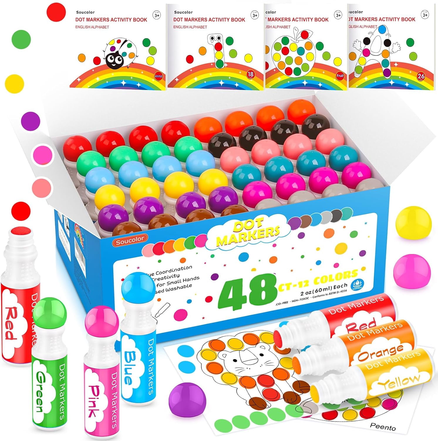 Dot Markers for Toddlers Kids Preschool, Bingo Daubers Washable Art ...