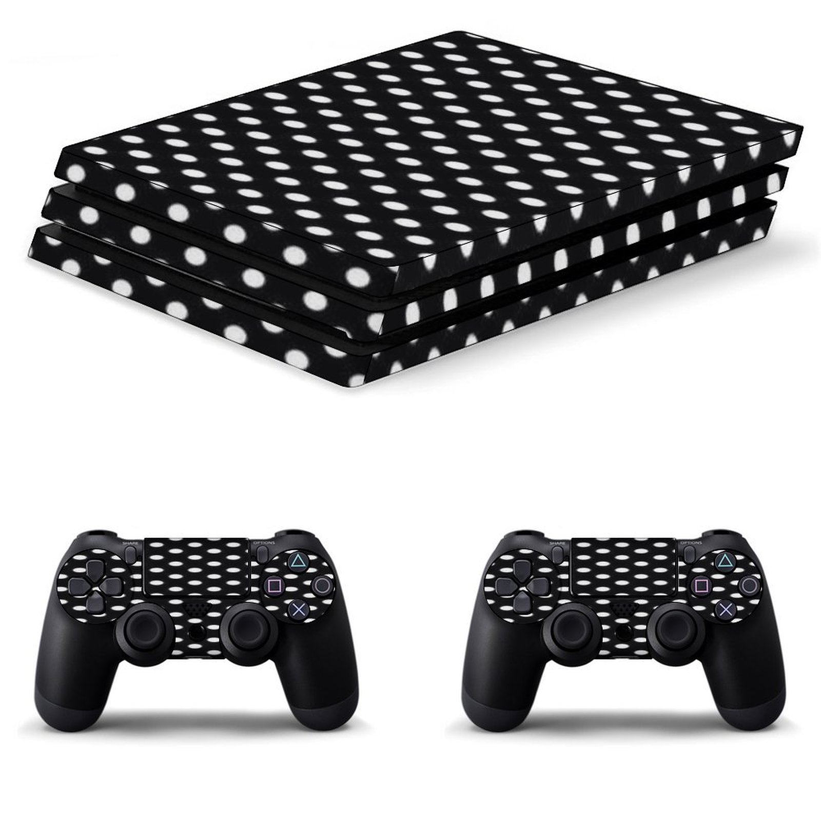 Dot Pattern Black White PS4/PS4 Pro/PS4 Slim Skin Sticker For Console ...
