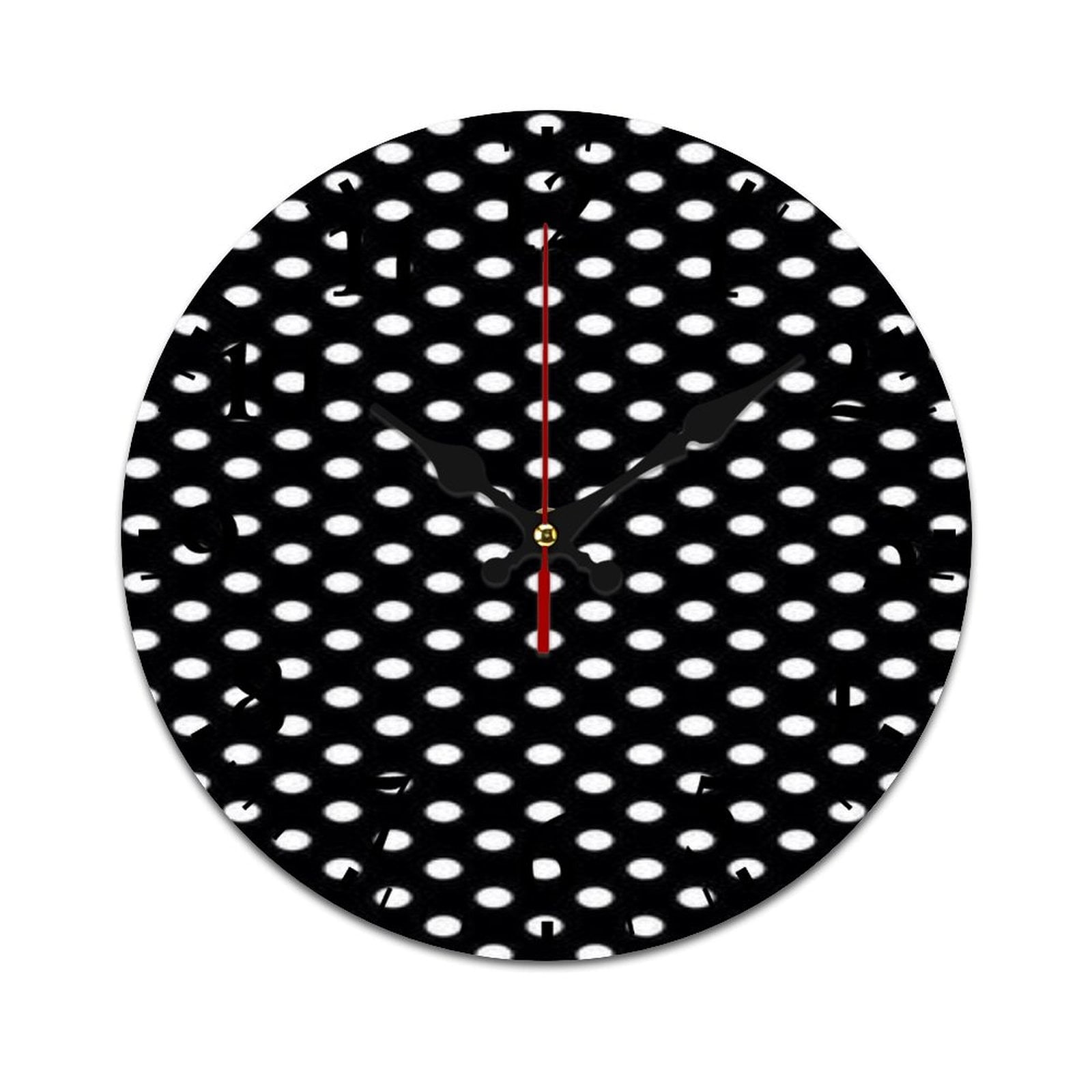 Dot Pattern Black White Wall Clock Modern Design Clocks Wall Hanging ...