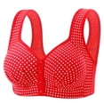 Dot Pattern Front Snap Bra For Women With Wide Shoulder Straps, Women’s ...