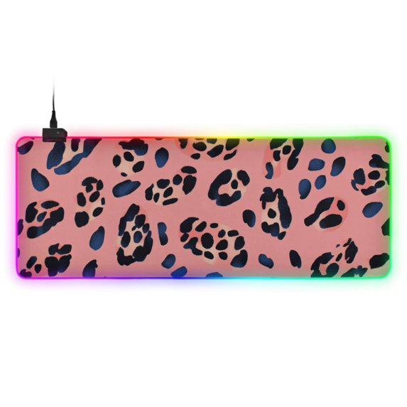 Dot Pattern Pink RGB Gaming Mouse Pad Large Keyboard Mat Rubber Base 13 ...