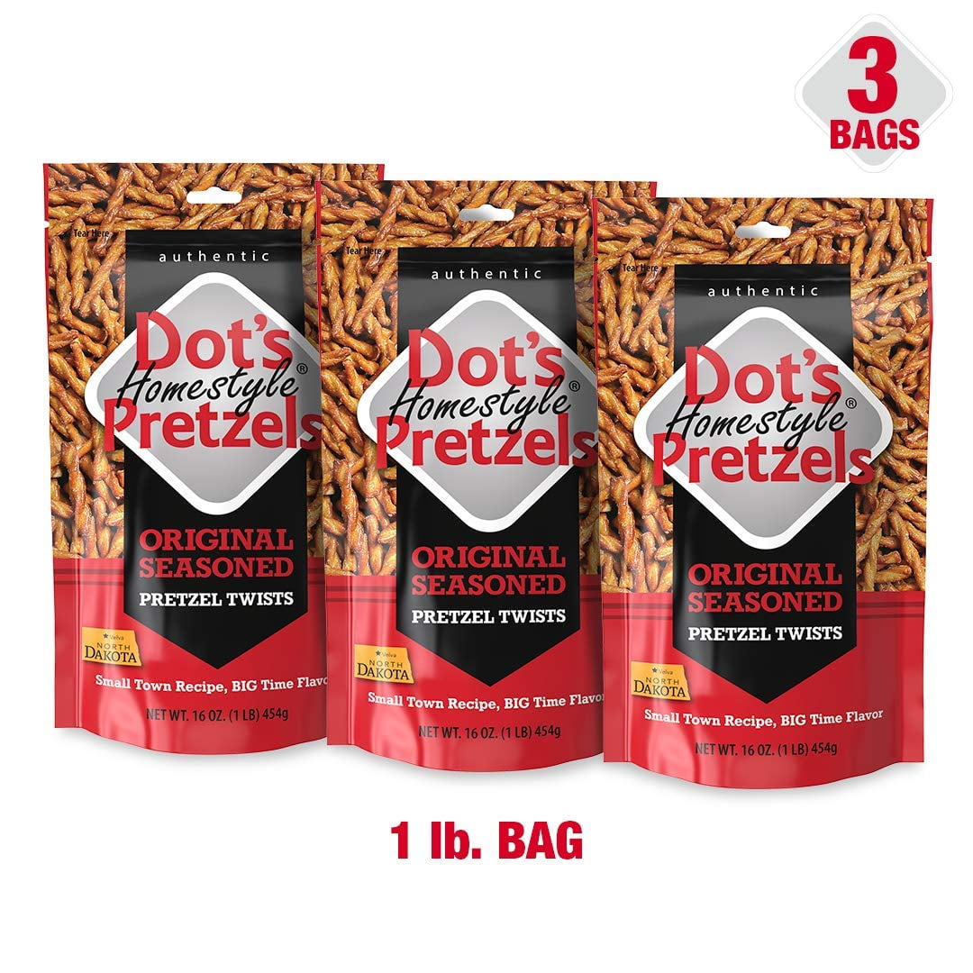 Dot's Homestyle Pretzels, Large 16 oz. Seasoned Snack Pack (3 Bags ...