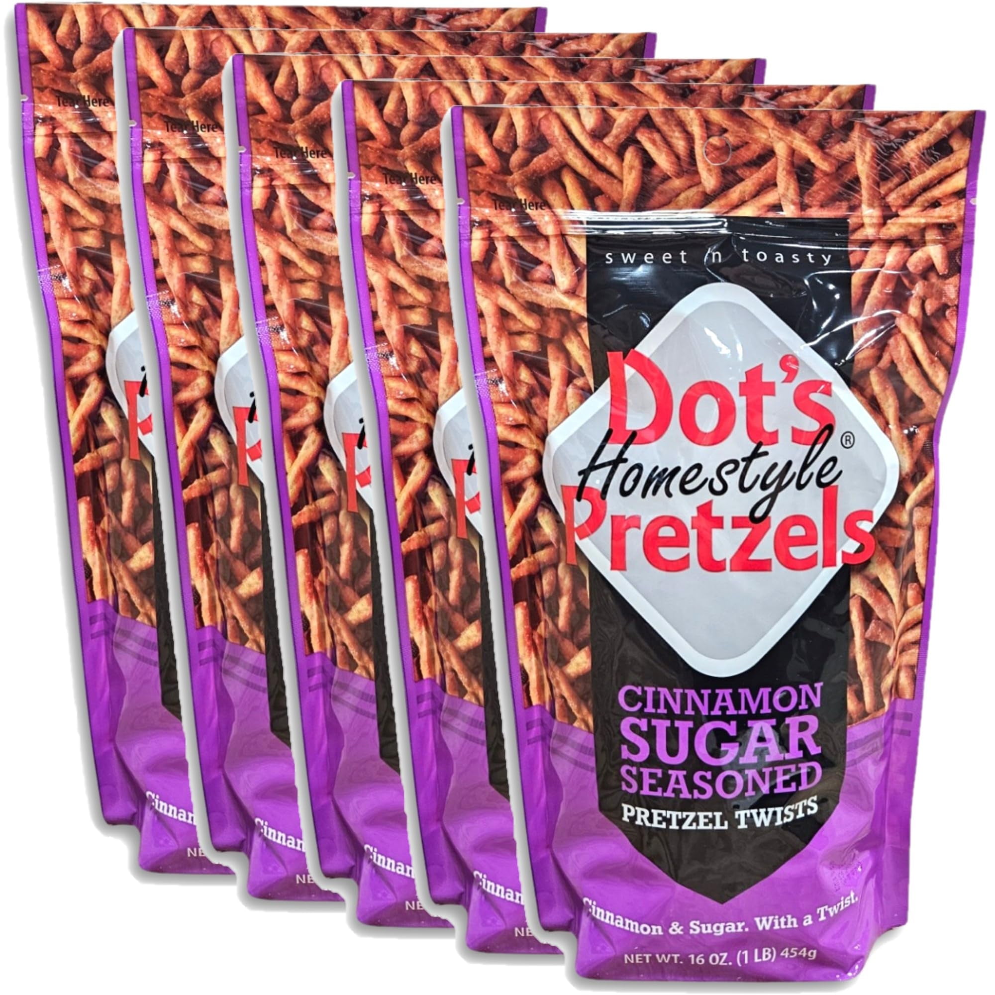 @L56 - 5x Bags Dot's Homestyle Pretzels Cinnamon Sugar Seasoned Pretzel ...