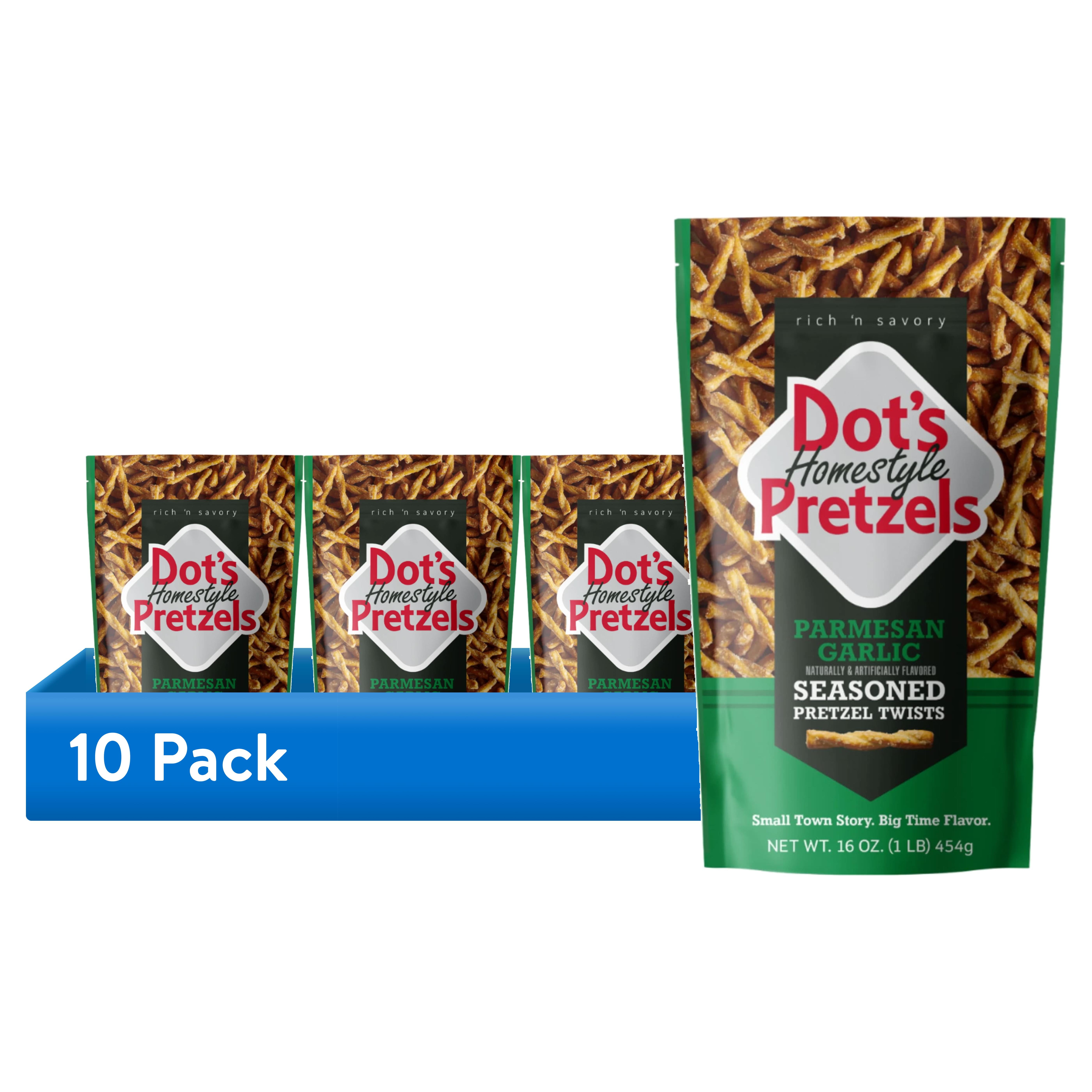 (10 pack) Dot's Homestyle Pretzels Parmesan Garlic Seasoned Pretzel Twists, 16 oz - Walmart.com