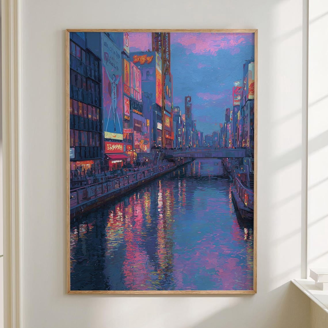 Dotonbori Osaka Japan Landscape Painting Vacation Art Print Travel ...