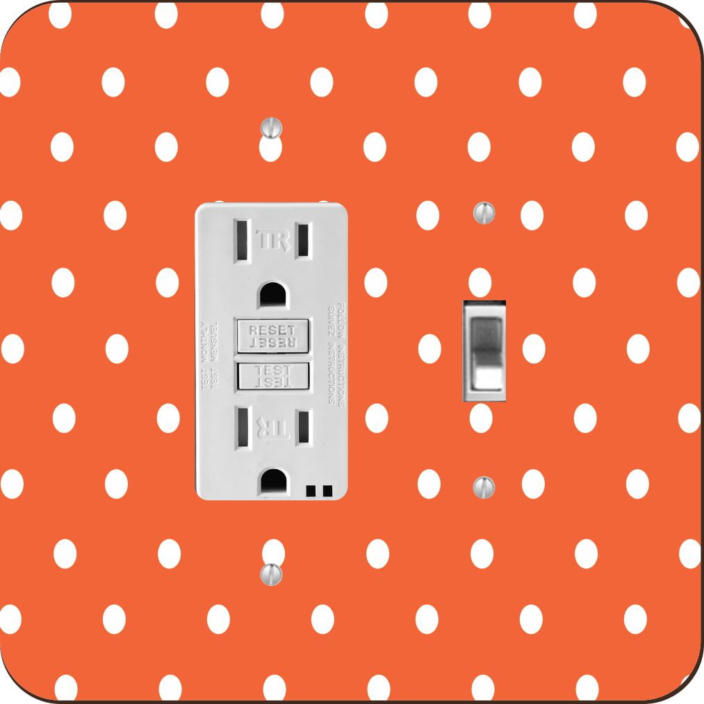 Dots Circles Orange - Toggle GFI Switch Plate Cover - Toggle GFI Cover ...