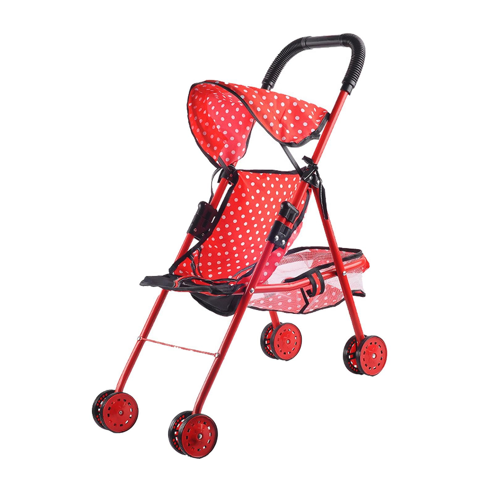 Dots Foldable and with Canopy Pram Trolley Doll Carrier Simulation ...