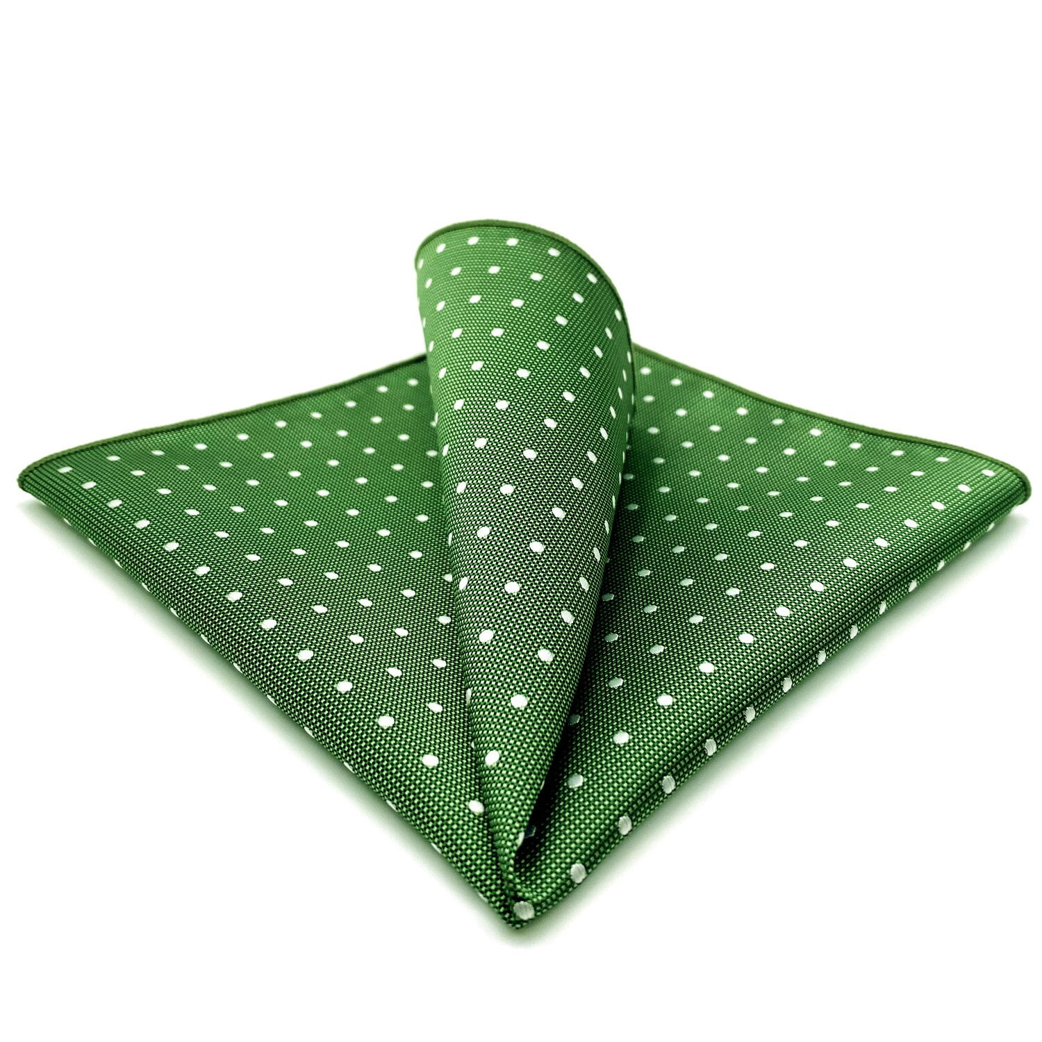 Dots Green Pocket Square for Mens Suit 12.6 inches Large Handkerchief ...