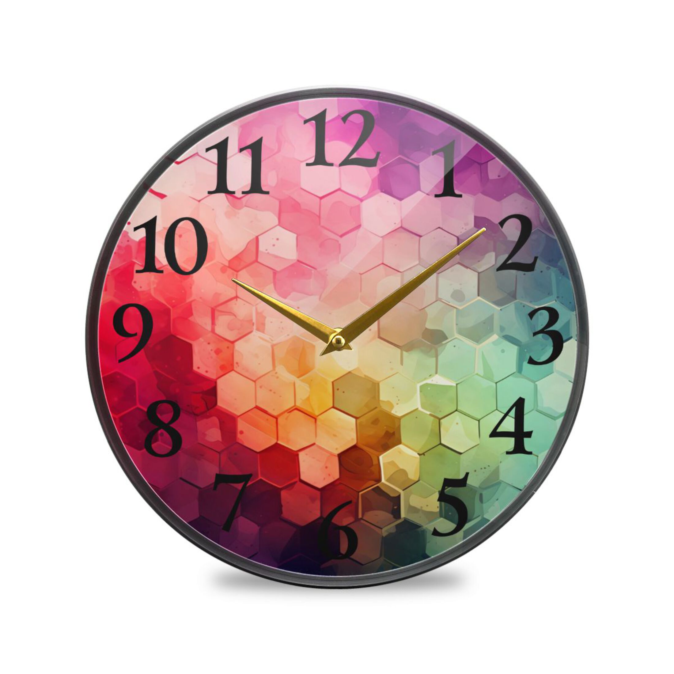 Dots Pink and Blue Wall Clocks Battery Operated 11.9 Inch Round Clock ...