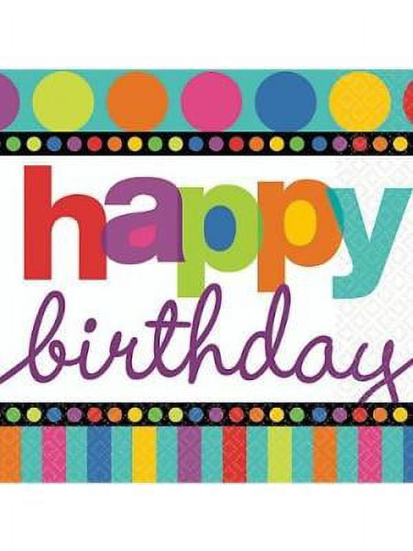Dots & Stripes Polka Dot Birthday Party Paper Luncheon Napkins ...