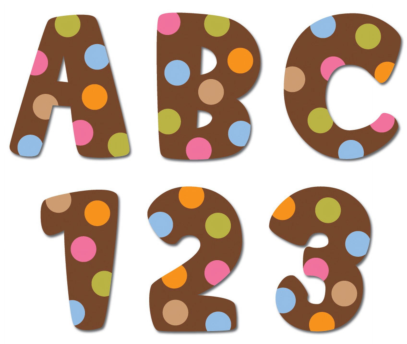 Dots on Chocolate Uppercase Letter Stickers - Walmart.com