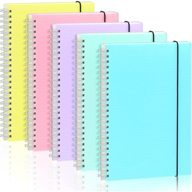 Dotted Spiral Notebook 5 Pack Large Journals 8.5 x 11 Inches 5 Candy ...