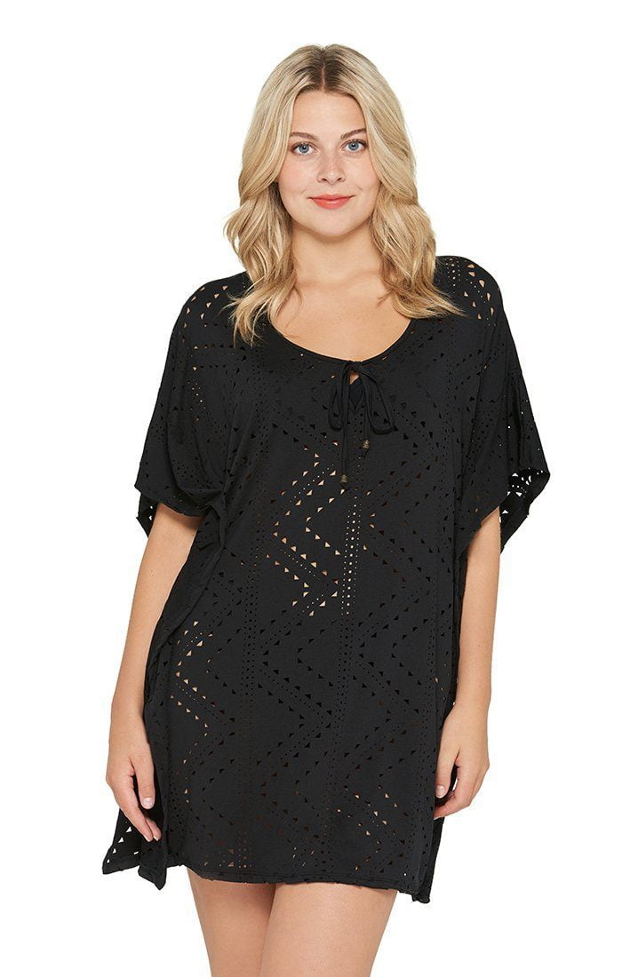 Dotti Beachwear Mayan Diamond Laser Cut Grommet Detail Tunic Cover up ...