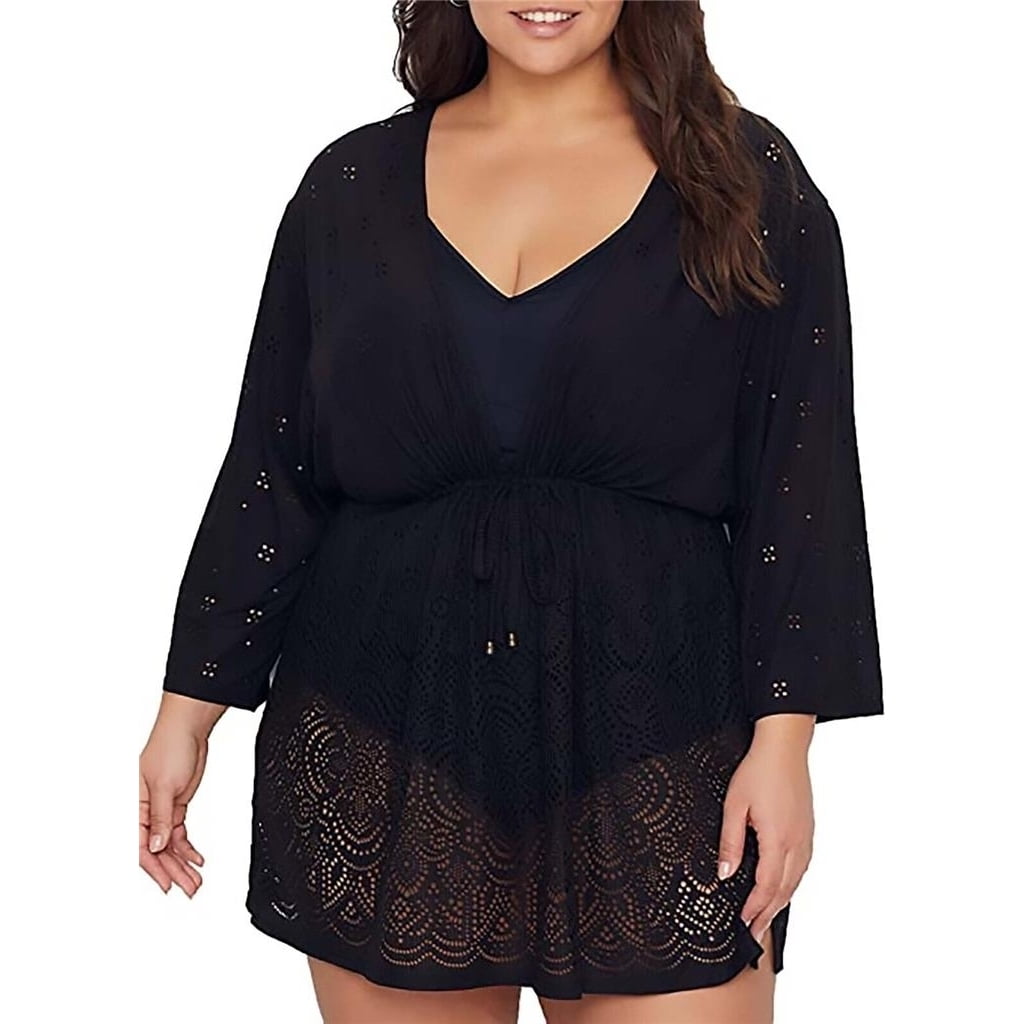 Dotti Plus Size Gypsy Gem Swim Cover-Up, 1X, Black New with box/tags ...