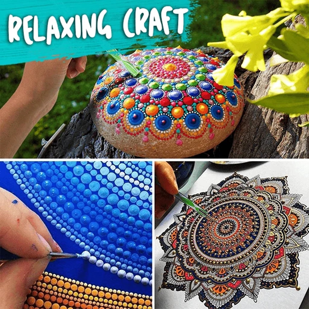 Dotting Pattern Art Set - Complete 35-Piece Kit with Stencils, Painting ...