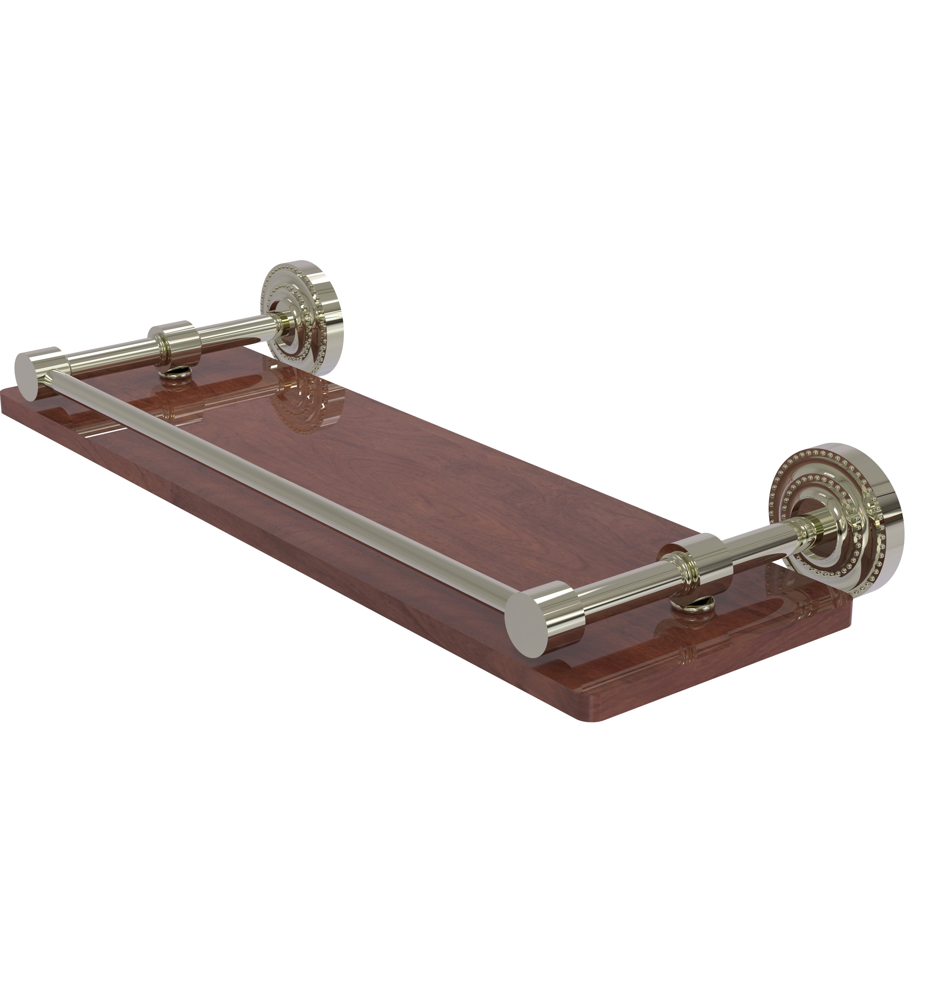 Dottingham Collection 16 Inch Solid IPE Ironwood Shelf with Gallery ...