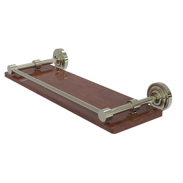 Dottingham Collection 16 Inch Solid IPE Ironwood Shelf with Gallery ...