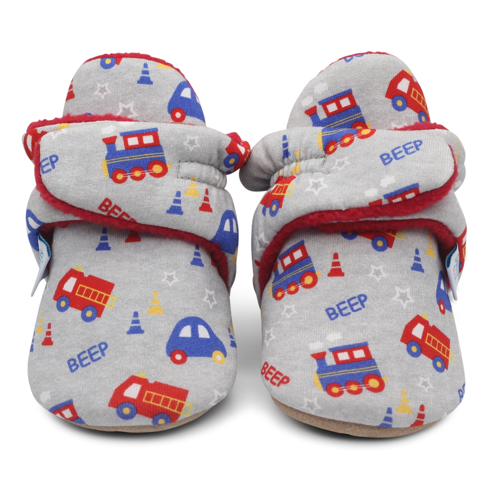 Dotty Fish Soft Cotton Baby Booties - Non-Slip, Warm Fleece Lined ...