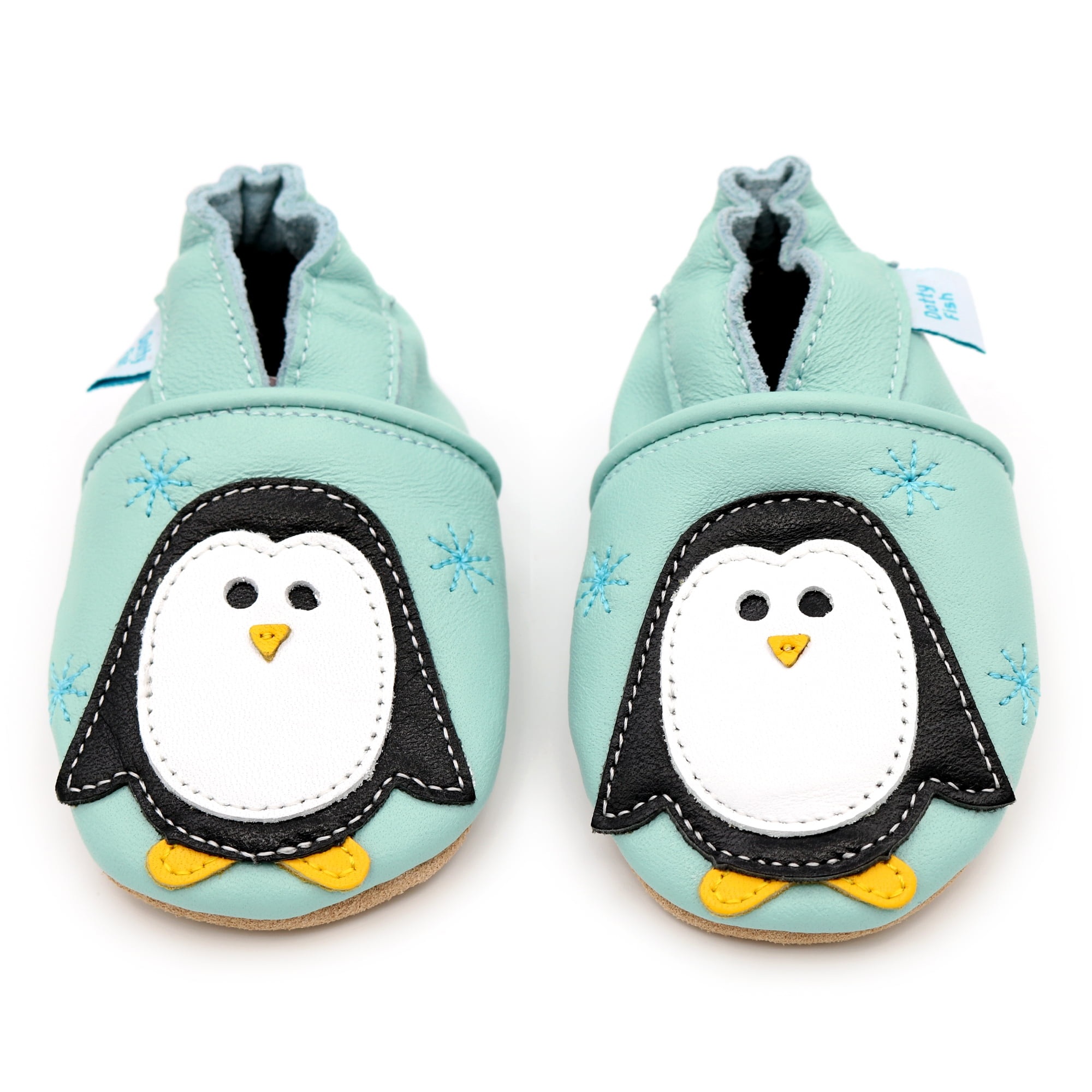 Dotty Fish Soft Sole Leather Baby Shoes - Percy Penguin - 6-12 Months ...