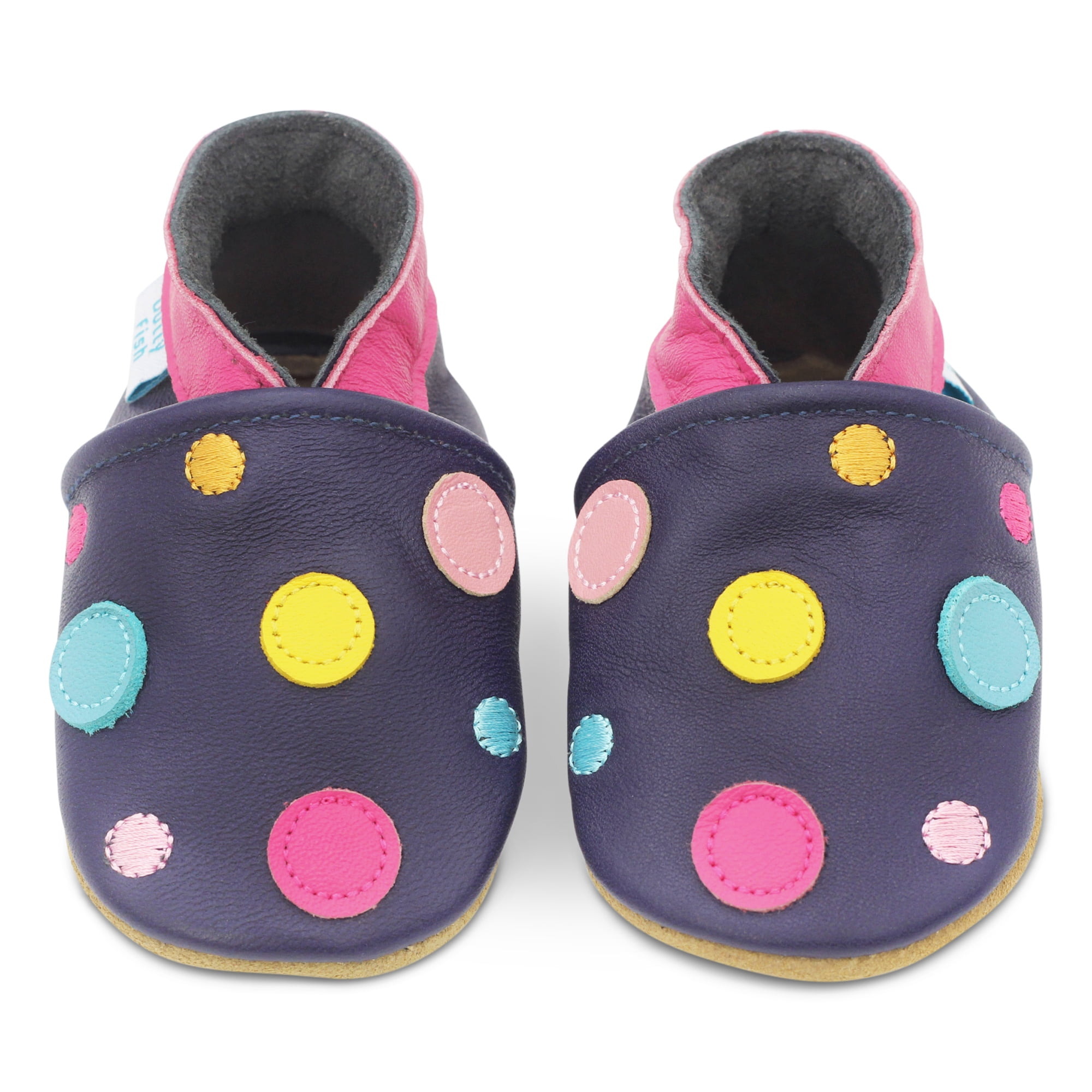 Dotty Fish Soft Sole Leather Toddler Shoes - Multicolored Dotty - 18-24 ...