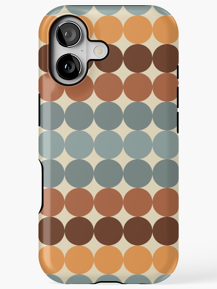 Dotty Stripes Retro Earth Tone Groovy Art iPhone Case 11 12 13 14 15 16 ...
