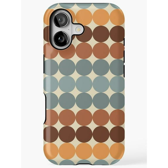 Dotty Stripes Retro Earth Tone Groovy Art iPhone Case 11 12 13 14 15 16 ...