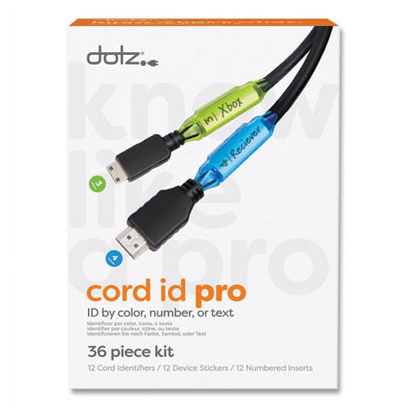 Dotz Cord ID PRO Cable Identifiers by Color, Number, or Text 36 Pieces ...