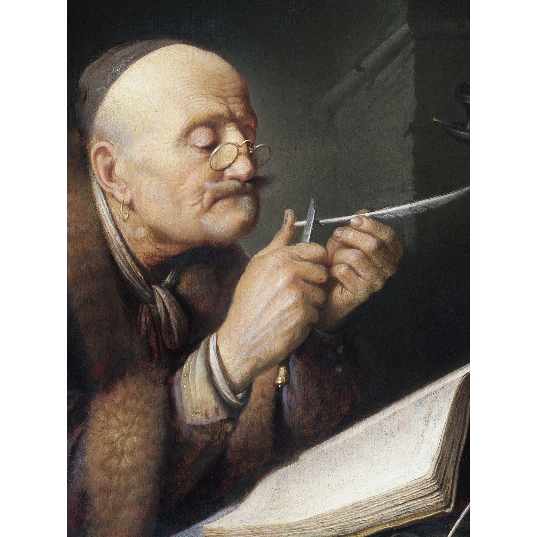 Dou Scholar Sharpening Quill Pen Painting Extra Large Art Print Wall ...