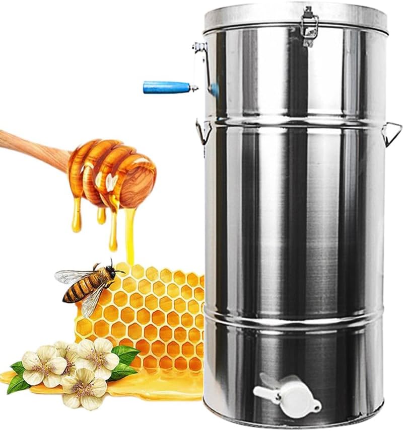 DouSeiAi 2 Frame Stainless Steel Honey Extractor, Manual Crank Bee ...