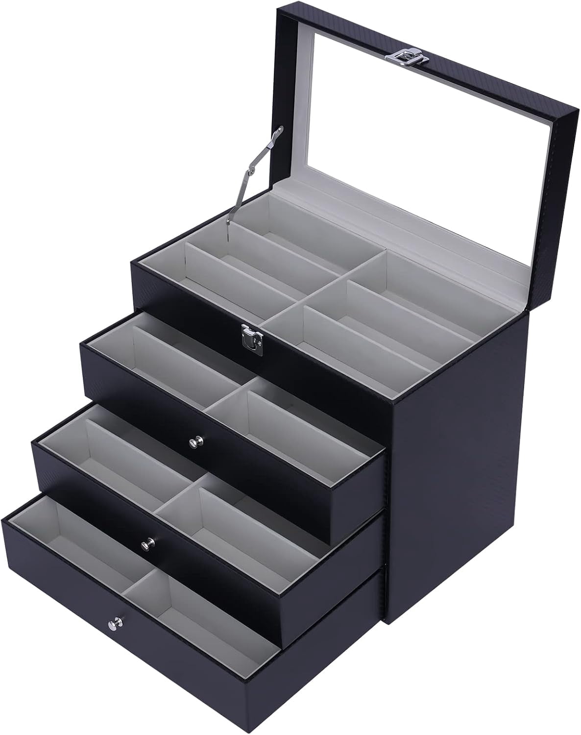DouSeiAi 4 Layer Sunglasses Organizer, 24 grids of Glasses Sunglasses ...