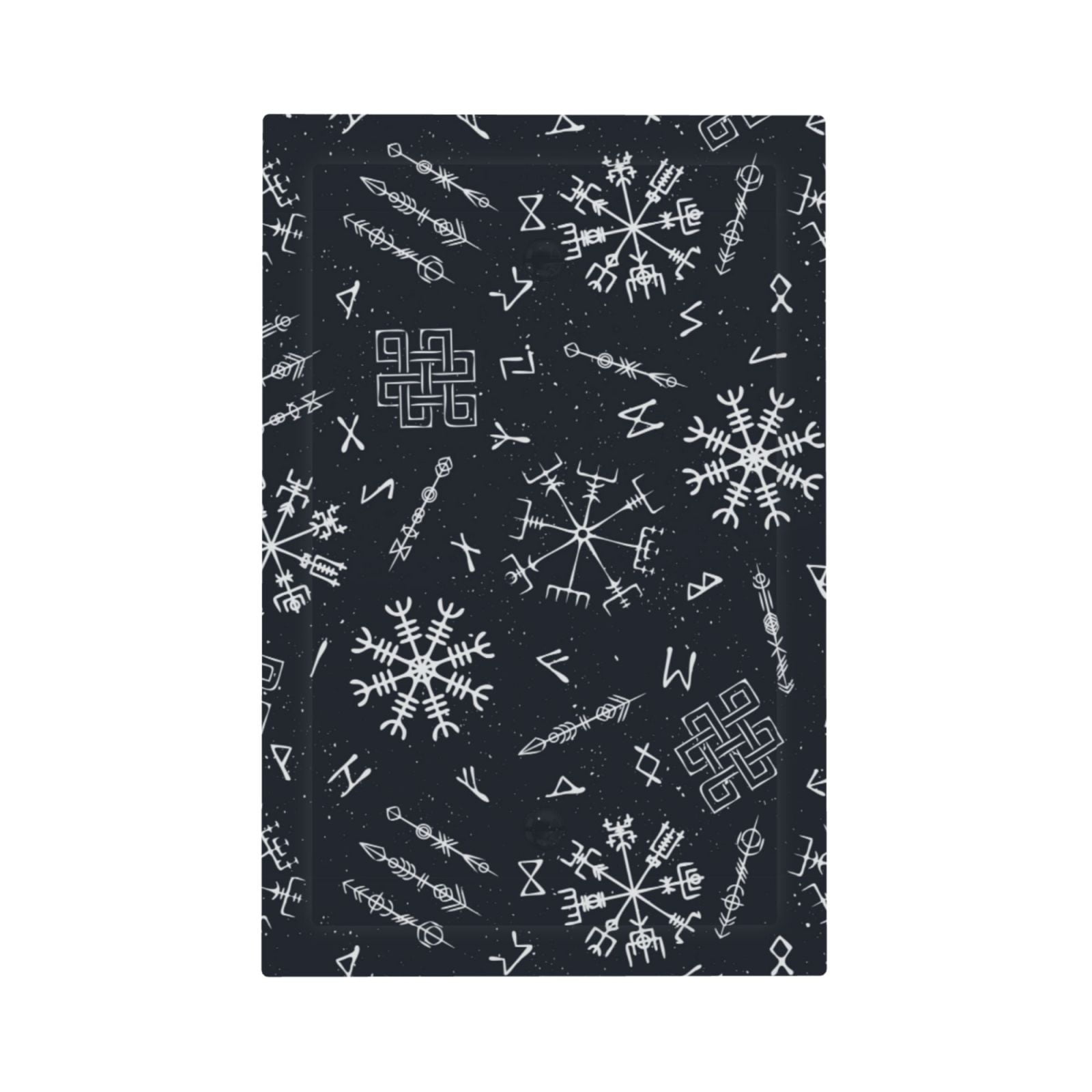 DouZhe 1-Gang Blank Wallplate, Viking Runes Occult Symbols Decorative ...
