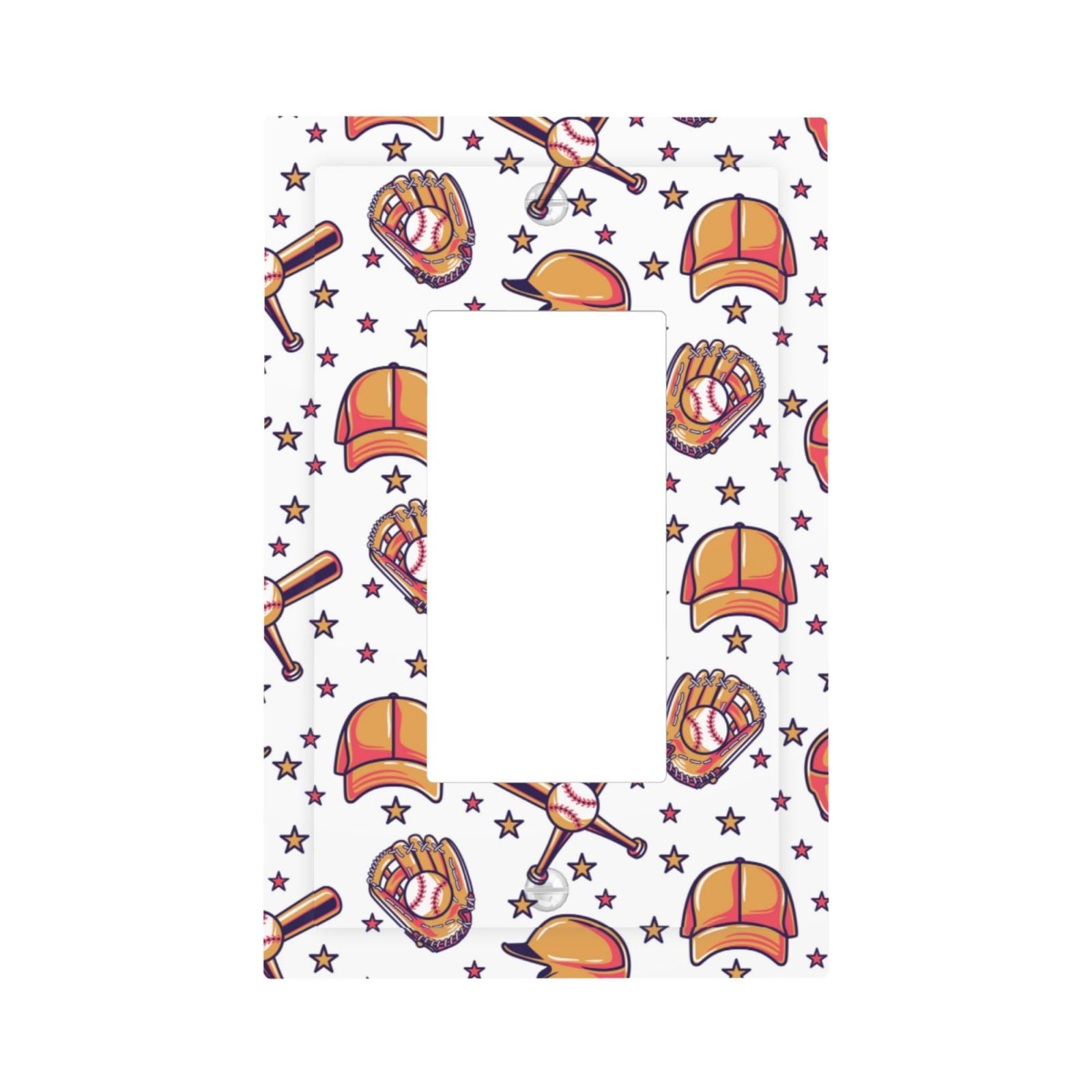 DouZhe 1-Gang Decorator/Rocker Wallplate, American Baseball Softball ...