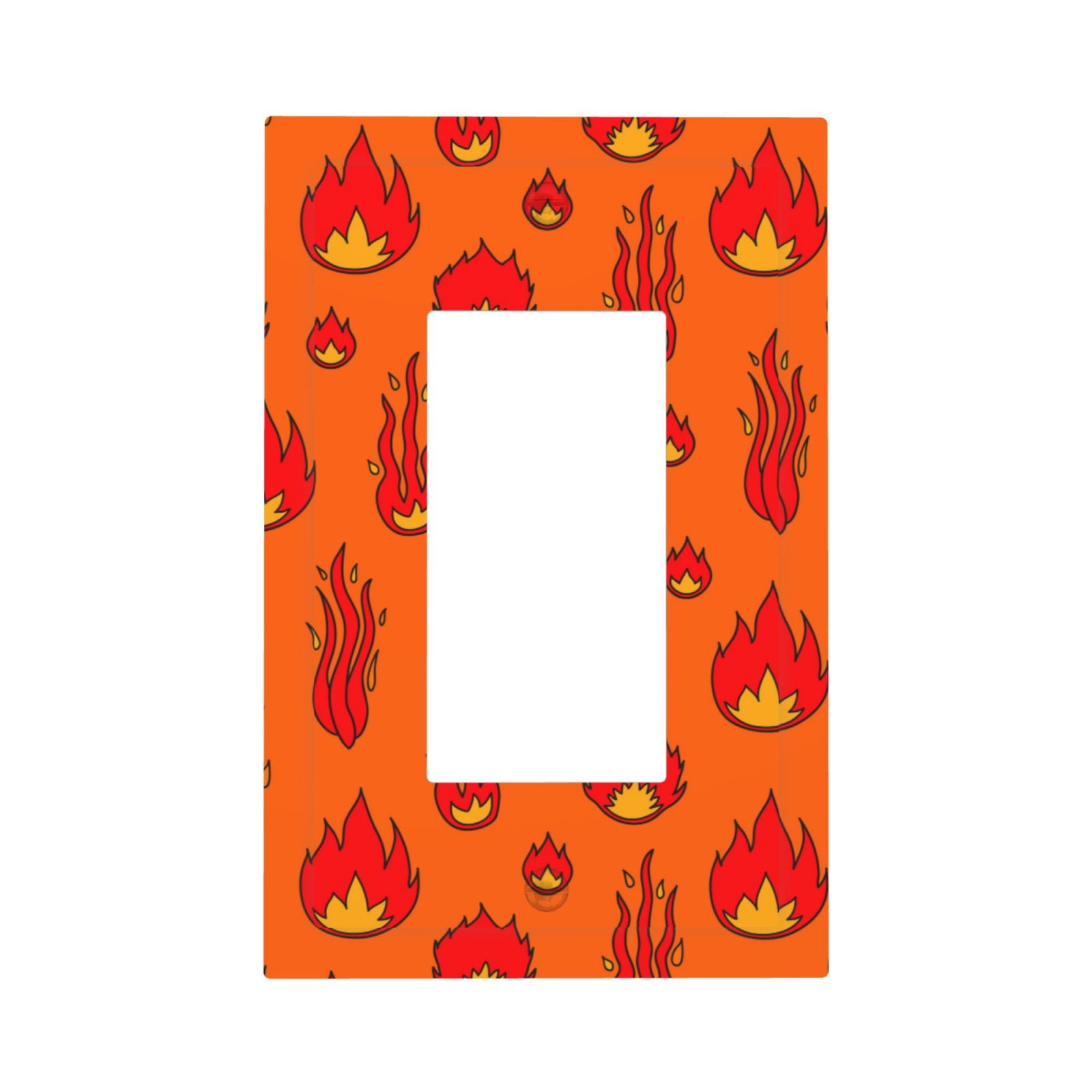 DouZhe 1-Gang Decorator/Rocker Wallplate, Cartoon Fire Flames Red ...