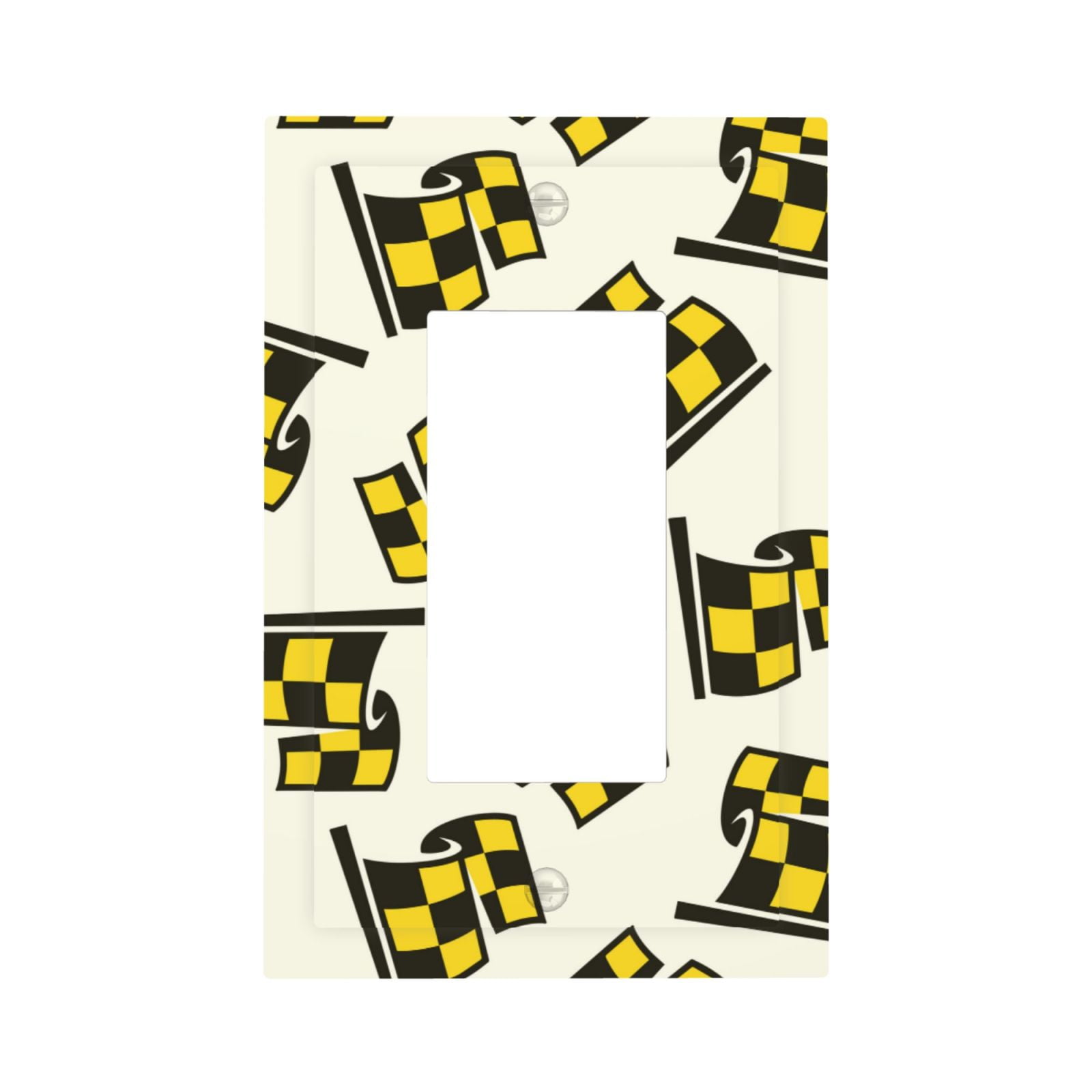 DouZhe 1-Gang Decorator/Rocker Wallplate, Checkered Flag Racing ...
