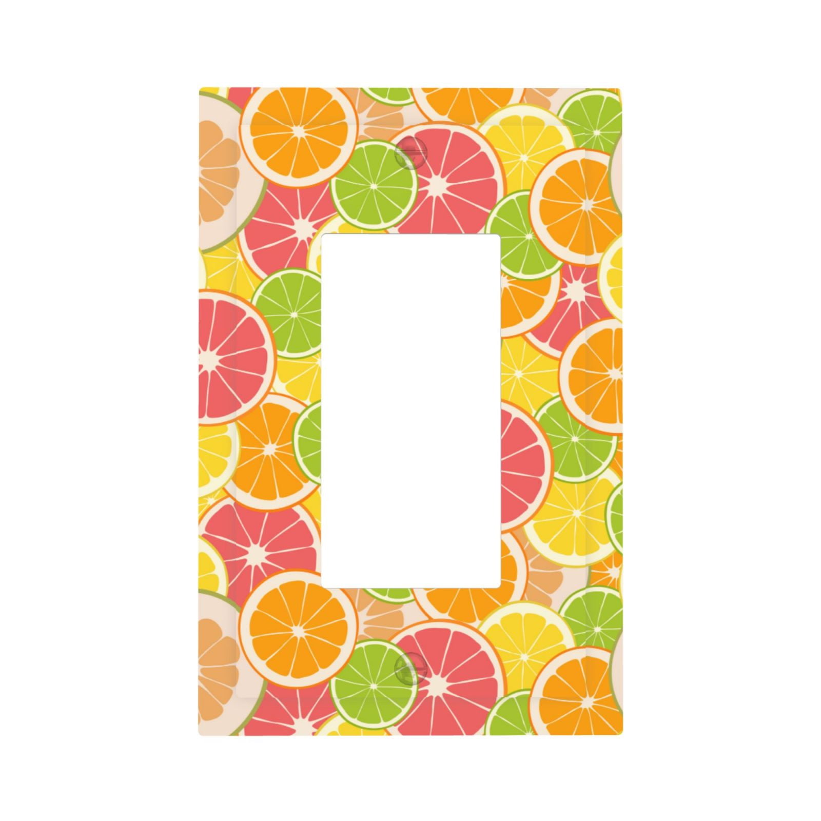 DouZhe 1-Gang Decorator/Rocker Wallplate, Cute Lemon Orange Fruits ...