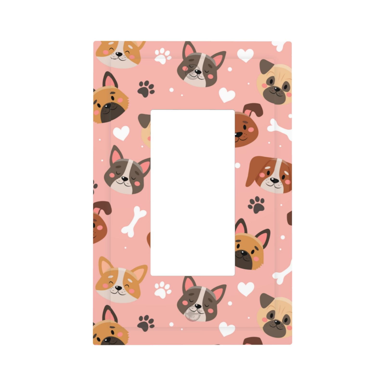 DouZhe 1-Gang Decorator/Rocker Wallplate, Cute Pets Dogs Funny Animals ...