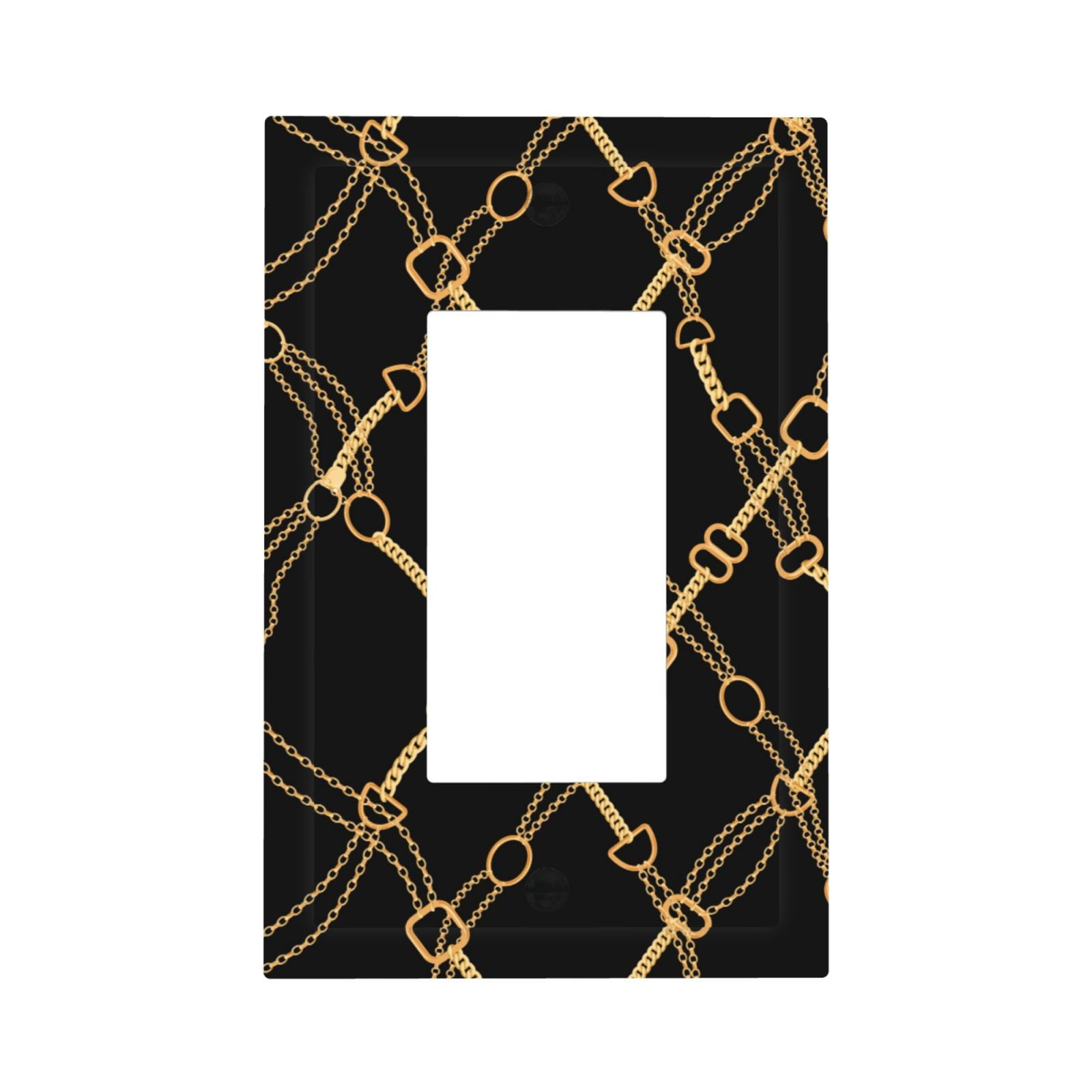 DouZhe 1-Gang Decorator/Rocker Wallplate, Fashion Golden Chains Texture ...