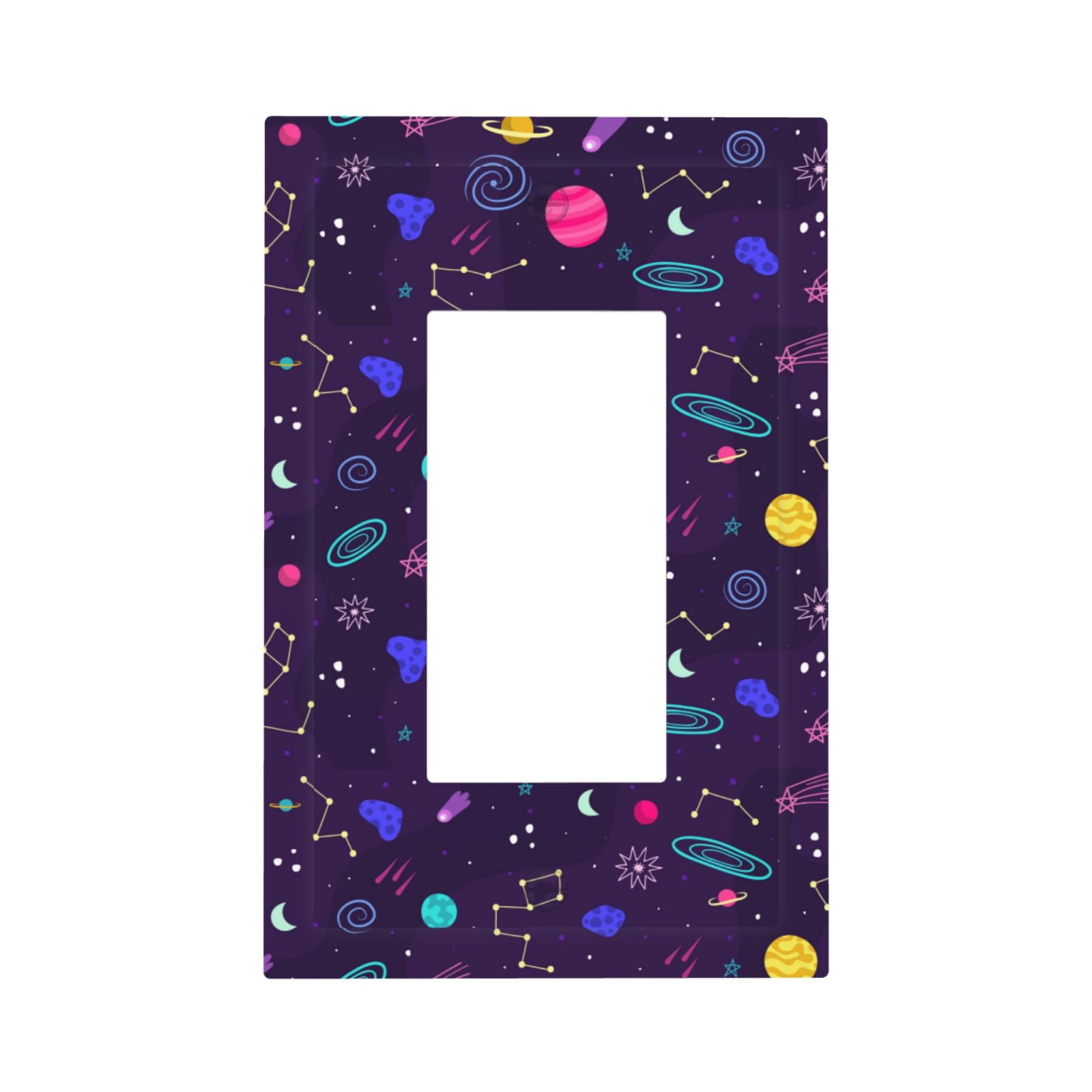 DouZhe 1-Gang Decorator/Rocker Wallplate, Galaxy Outer Space Night Sky ...