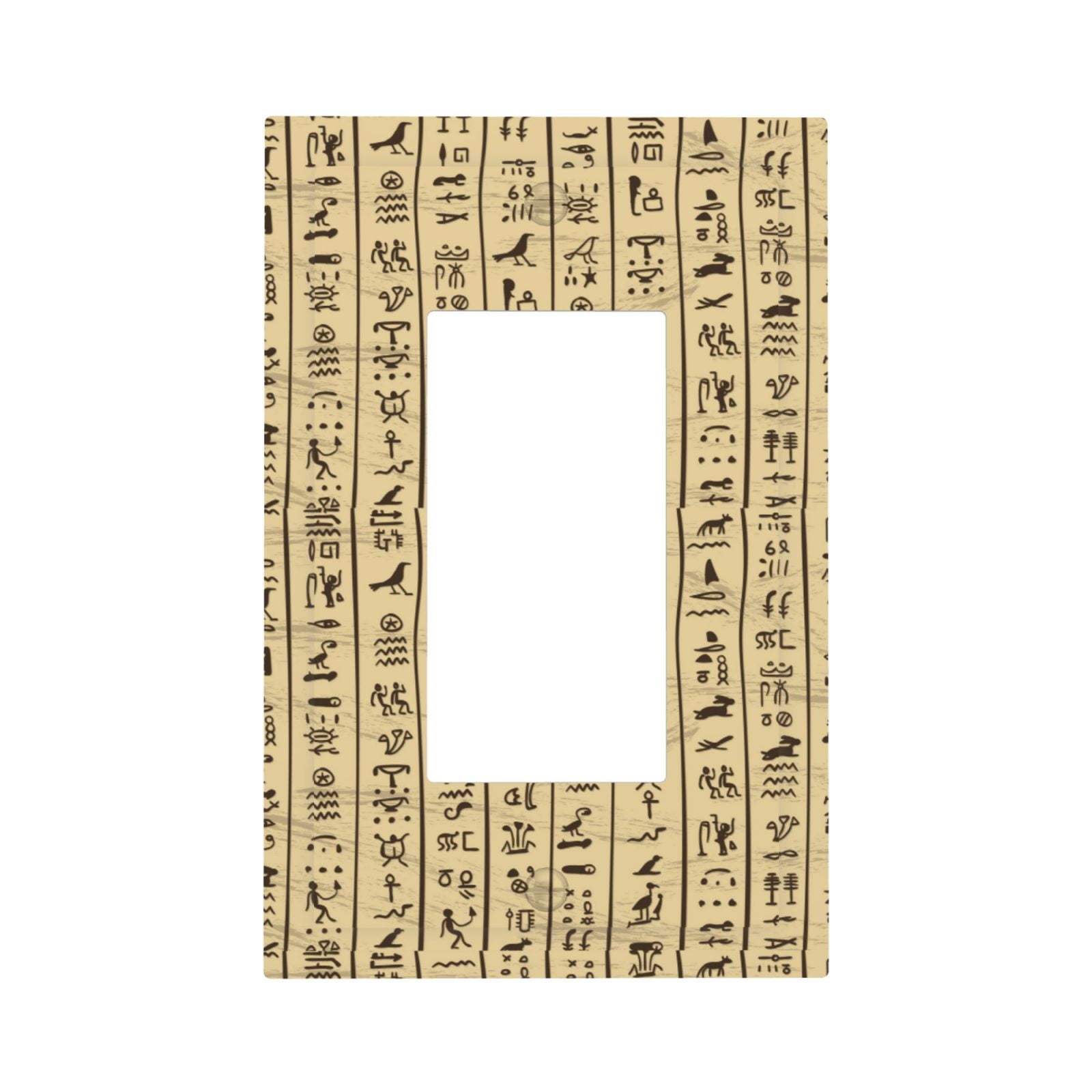 DouZhe 1-Gang Decorator/Rocker Wallplate, Golden Egyptian Hieroglyphic ...